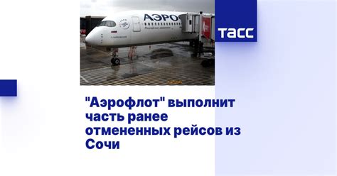 "Аэрофлот" выполнит часть ранее отмененных рейсов из Сочи