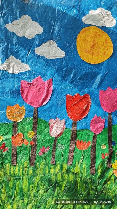 Ai创作图幼儿园毛毡作品墙 儿童立体画 半立体绘画 高清卡纸画 一幅画表现春夏秋冬 超轻粘土画 儿童画画天地 粘贴立体画 田园创意画 儿童节立体画 原创立体画 少儿创意美术作品 春天主题画