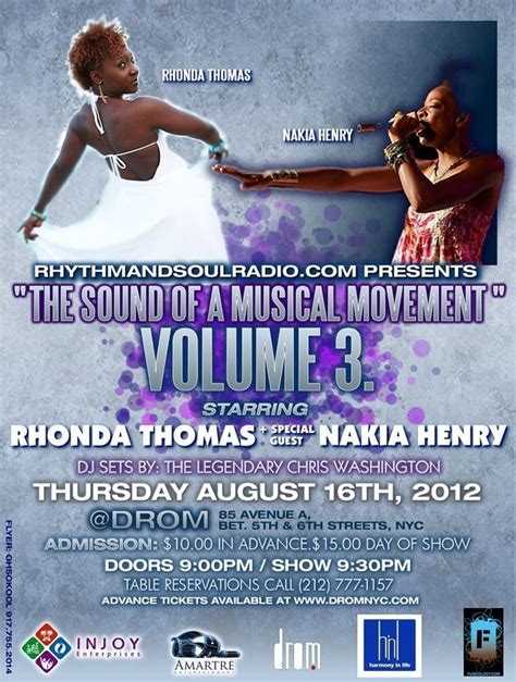 The Sound Of A Musical Movement Starring Rhonda Thomas And Special Guest