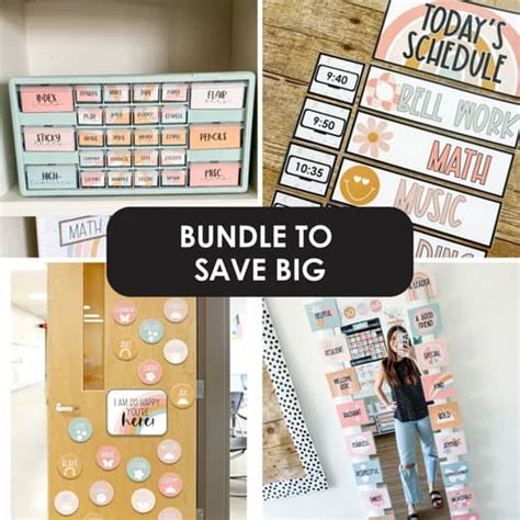 Pastel Classroom Decor Bundle Calming Classroom Themes Decor Bundle Retro