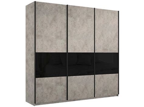 Шкаф купе Прайм Премиум 3 х дверный фасад дсп стекло черное Чёрный профиль Бетон купить