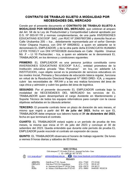Contrato Plazo Fijo Administrativo Moises Pdf Derecho Privado