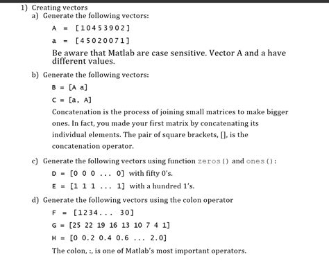 Solved Creating Vectors Generate The Following Vectors A Chegg