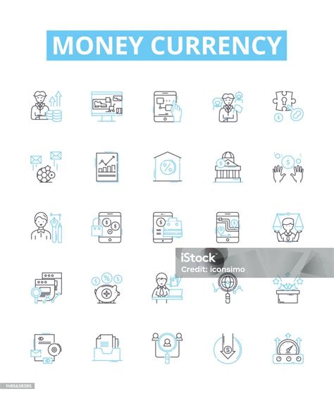 돈 통화 벡터 라인 아이콘이 설정되었습니다 돈 통화 달러 유로 파운드 엔 루피 그림은 개념 기호와 기호를 설명합니다 아이콘에 대한 스톡 벡터 아트 및 기타 이미지 Istock