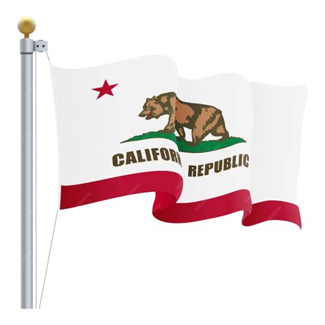 Premium Vector Waving California Flag Isolated On A White Background Vector Illustration