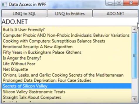WPF: Accessing Databases with Windows Presentation Foundation / WPF链接数据 ...