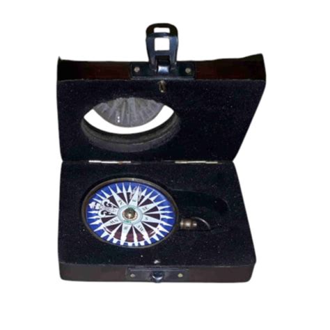 Brass Compass In A Solid Wooden Box With A Floating Dial Johnnie Blue