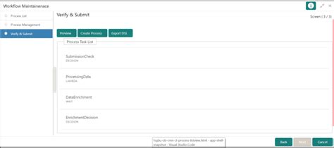 Verify And Submit Screen