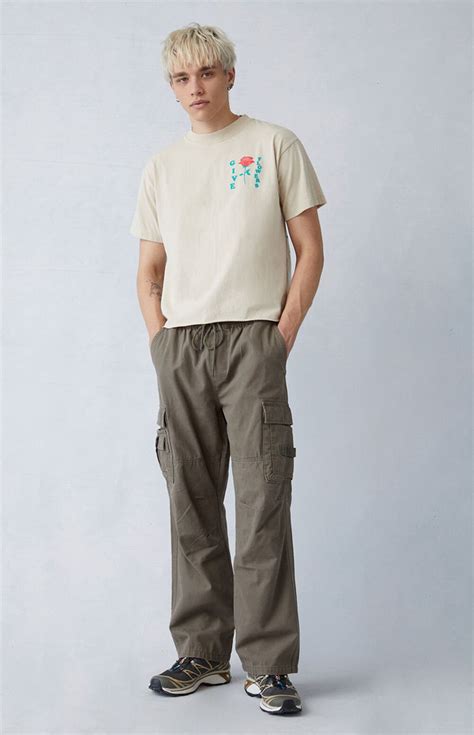 Pacsun Olive Canvas Baggy Cargo Pants Pacsun