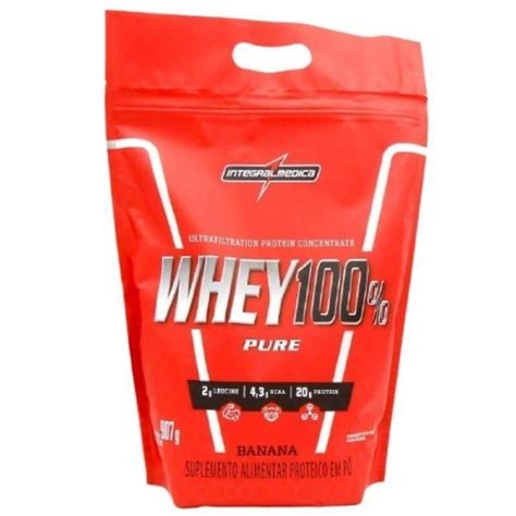 Whey Protein 100 Pure 907g Integralmedica Banana Netshoes