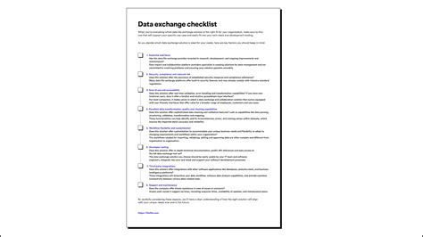 The Data Exchange Checklist Flatfile
