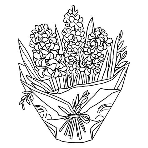 Schöner Strauß Hyazinthen Ausmalbilder Kostenlos Herunterladen