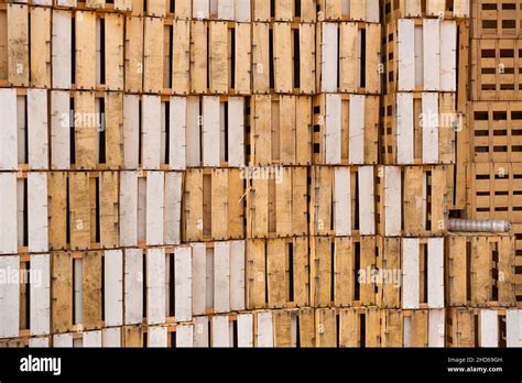 Old And Used Wooden Boxes Stacked Stock Photo Alamy