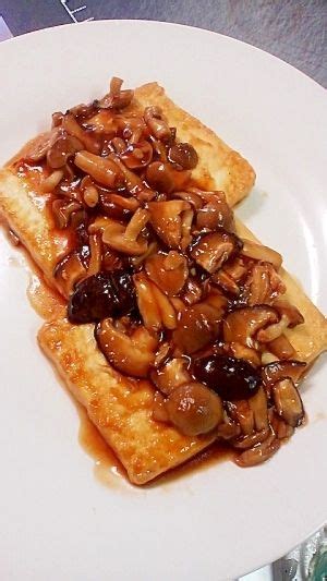 ごはんに合う豆腐ステーキのきのこあんかけ レシピ・作り方 By ほっこり⭐︎小町｜楽天レシピ Recipe Vegan Dishes