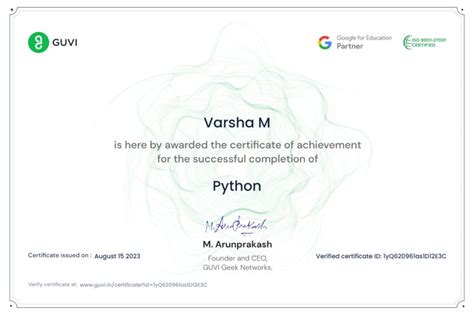 Varsha Muthu On Linkedin Python Datascience Certification Skills