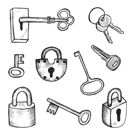 Premium Vector Keys And Locks Metal Vector Set