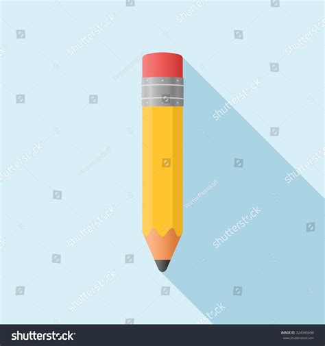 Pencil Flat Style Icon Vector Illustration Stock Vector Royalty Free Shutterstock