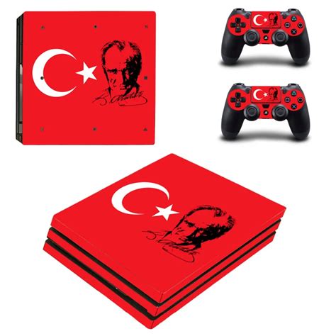 터키 플래그 Ps4 프로 스킨 스티커 데칼 소니 Ps4 플레이 스테이션 4 프로 콘솔 및 2 컨트롤러 스티커decal Skin