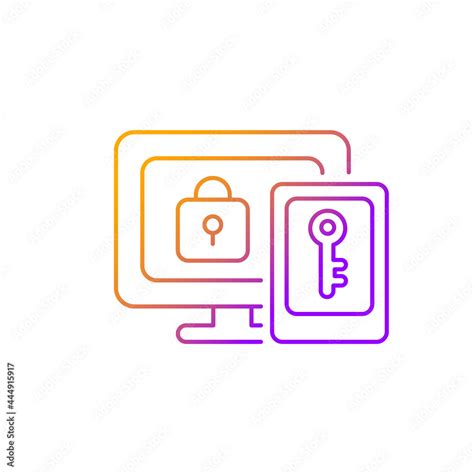 Multi Factor Authentication Gradient Linear Vector Icon Providing Two