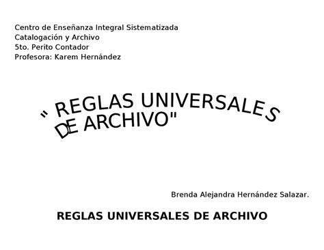 Reglas Universales Para Archivar Y Catalogar Apuntes De Fundamentos