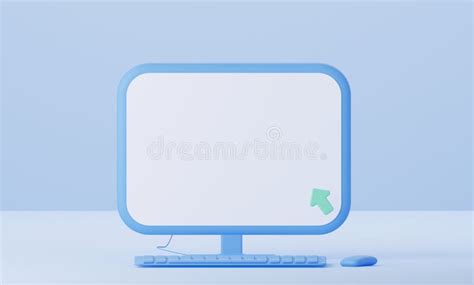 Mockup Of A Toy Desktop Computer With A Keyboard 3d Rendering Stock