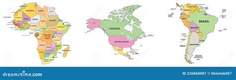 Africa And South America Map A Map Of North America And The West India