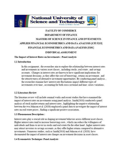 applied econometrics assignment pdf investing interest