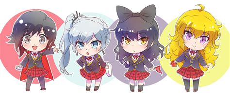 RWBY 1080P Ruby Rose RWBY Anime Yang Xiao Long Chibi Blake Belladonna Weiss Schnee HD