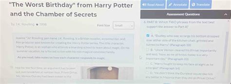 Solved The Worst Birthday From Harry Potter Read Aloud Annotate