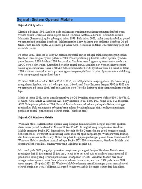 Sejarah Sistem Operasi Mobile Pdf