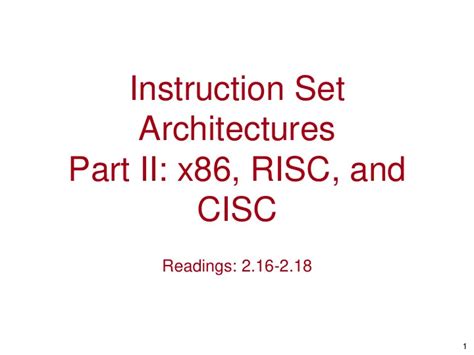 Ppt Instruction Set Architectures Part Ii X86 Risc And Cisc Powerpoint Presentation 661928