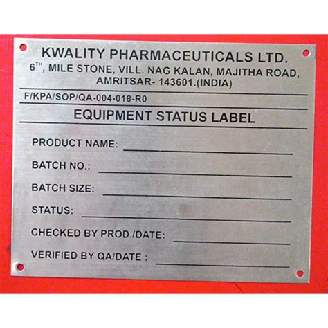 Metal Nameplates Manufacturer Metal Nameplates Supplier In Maharashtra