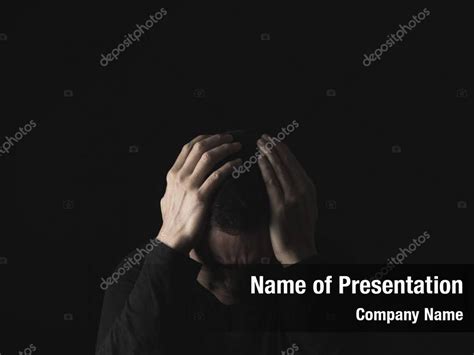 Young Closeup Desperate Caucasian Man Powerpoint Template Young Closeup Desperate Caucasian