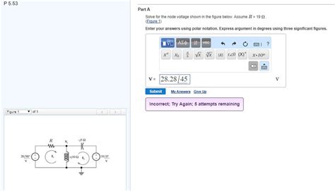 Solved P 5 53 Part A Solve For The Node Voltage Shown In The Chegg