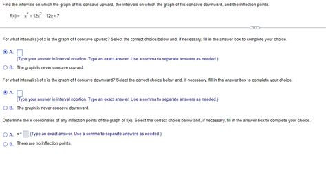 Solved Find The Intervals On Which The Graph Of F ﻿is