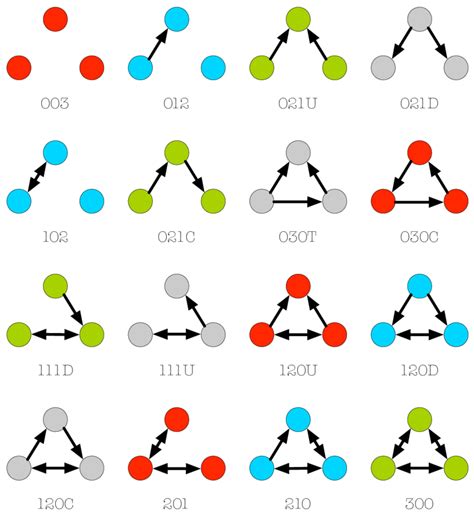 8 The Complete Set Of Triads Used During Triadic Census The Numbering