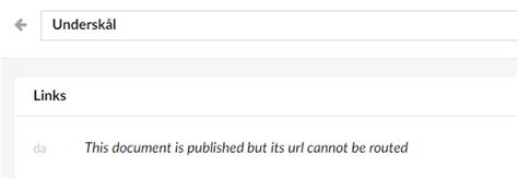 This Document Is Published But Its Url Cannot Be Routed