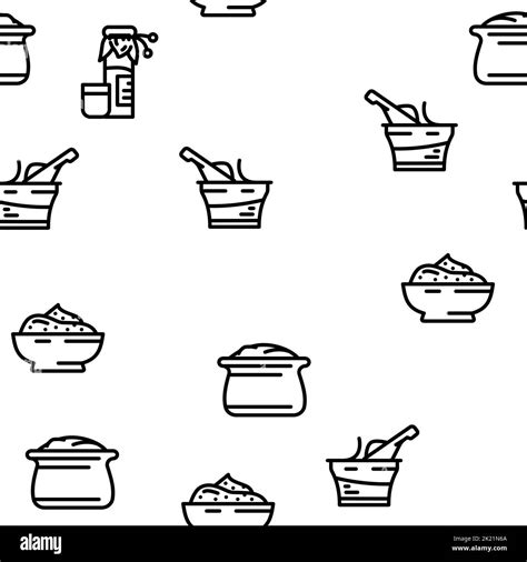 Milk Product Dairy Food Yogurt Vector Seamless Pattern Stock Vector