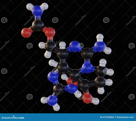 Isolated Saxitoxin Stx Molecule In The Black Background Stock