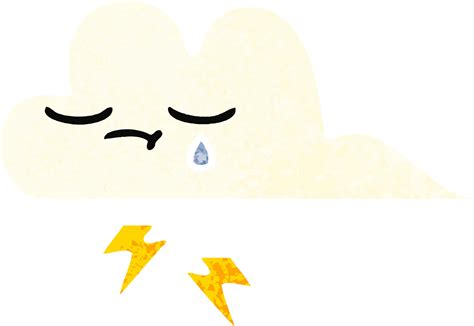 Nuage De Tonnerre De Dessin Animé De Style Illustration Rétro 11303433