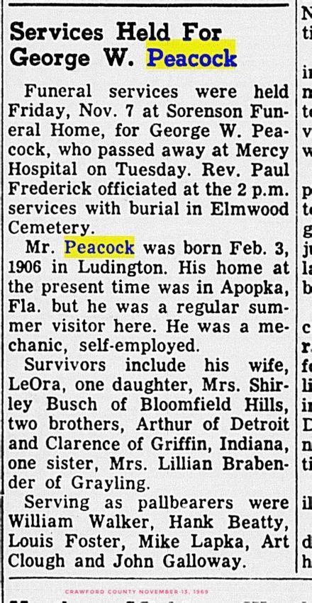 George William Peacock 1906 1969 Find A Grave Memorial