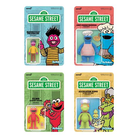 Sesame Street Reaction Figures Wave 04 Chef Cookie Monster Elmo Al