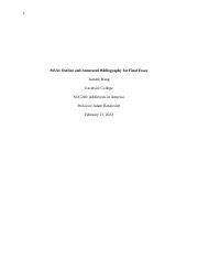 SOC 240 M5A1 Outline And Annotated Bibliography For Final Essay Docx