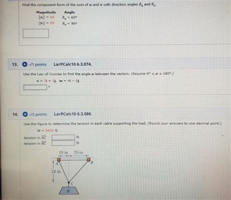 Solved Find The Component Form Of The Sum Of U And V With Chegg Com