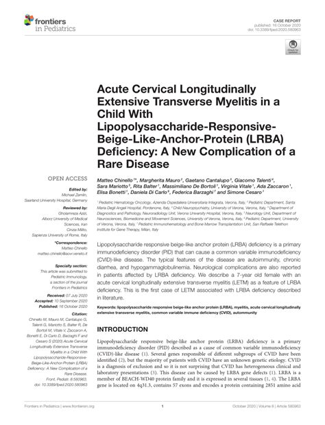 Pdf Acute Cervical Longitudinally Extensive Transverse Myelitis In A