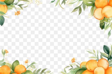 Png Orange Fruits Border Watercolor Free Png Rawpixel