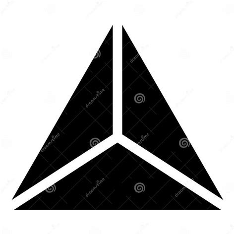 Pyramid Shape Triangle View From Above Sacred Geometry Icon Black Color Vector Illustration
