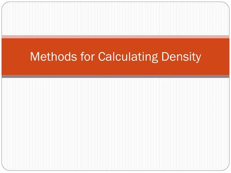 PPT Density Water Displacement Lab Understanding Measurement Techniques PowerPoint