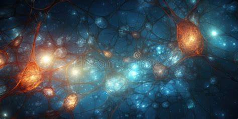 Generative Ai Neuron Cells With Glowing Background Knots In Abstract