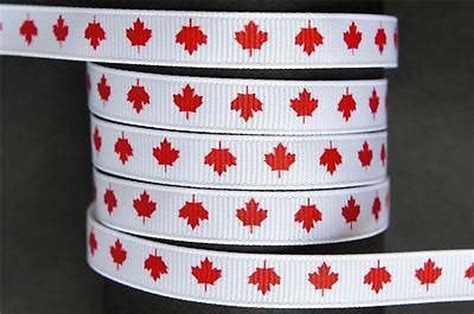 Buy Canadian Maple Leaf Canada 10 Mm Grosgrain Ribbon 3 8 Here